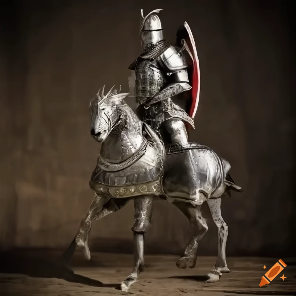 Knight riding a goat with an equestrian lance on Craiyon