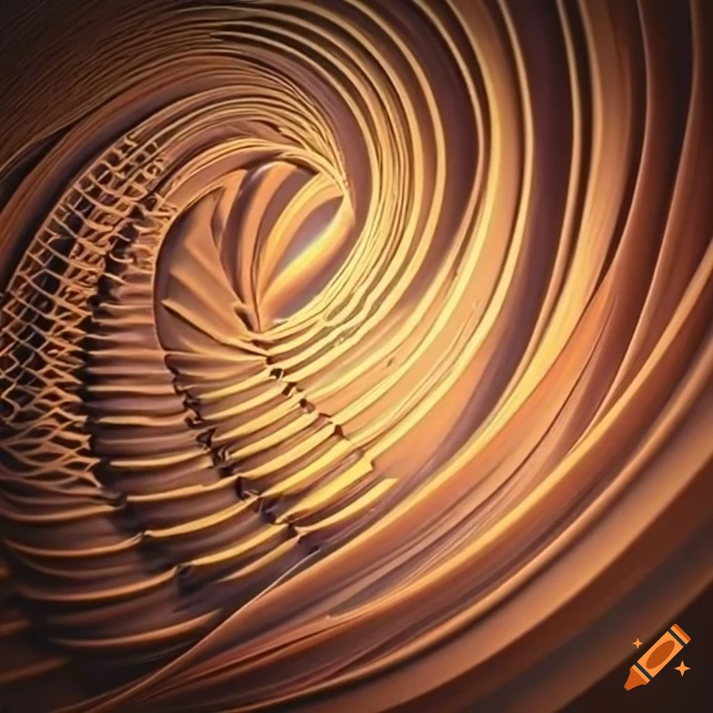 Textured paper ribbons forming a continuous circular structure on Craiyon