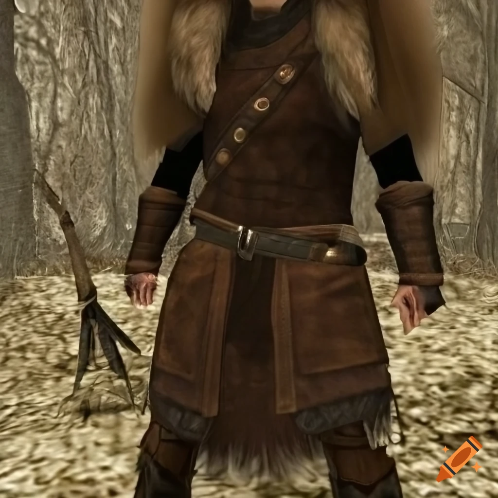 PS2 style warrior in leather and fur with a Norse mysterious vibe on ...