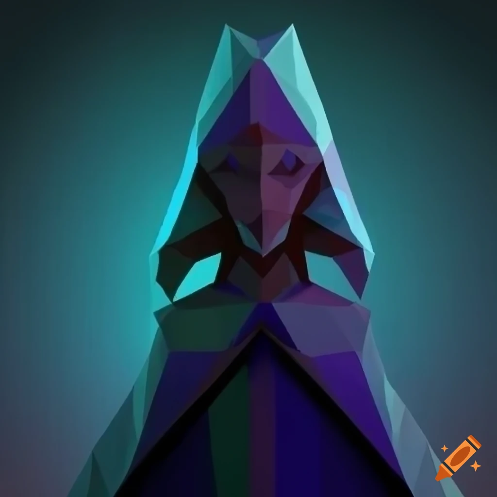 Mind-bending healer wizard in low poly style with bright colors on Craiyon