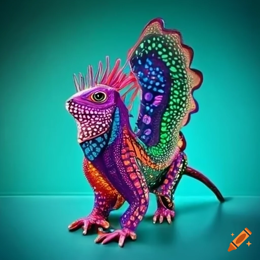 Alebrije featuring a butterfly, iguana, frog, elephant, lion, and horse ...