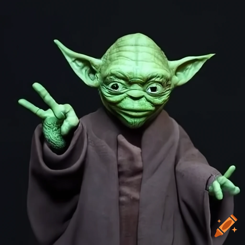 Yoda making the vulcan sign gesture on Craiyon