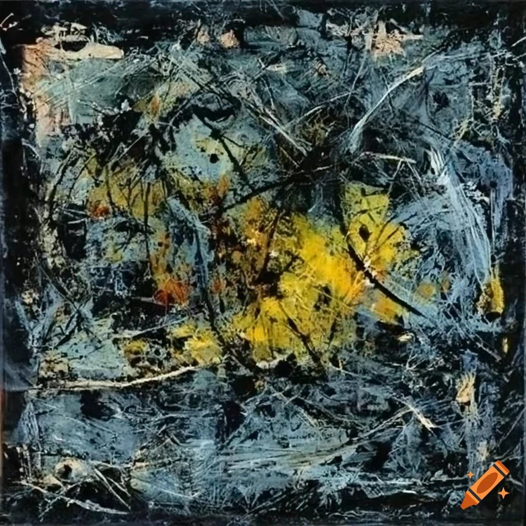 Avant-garde abstract artwork inspired by Anslem Kiefer, Jackson Pollock ...