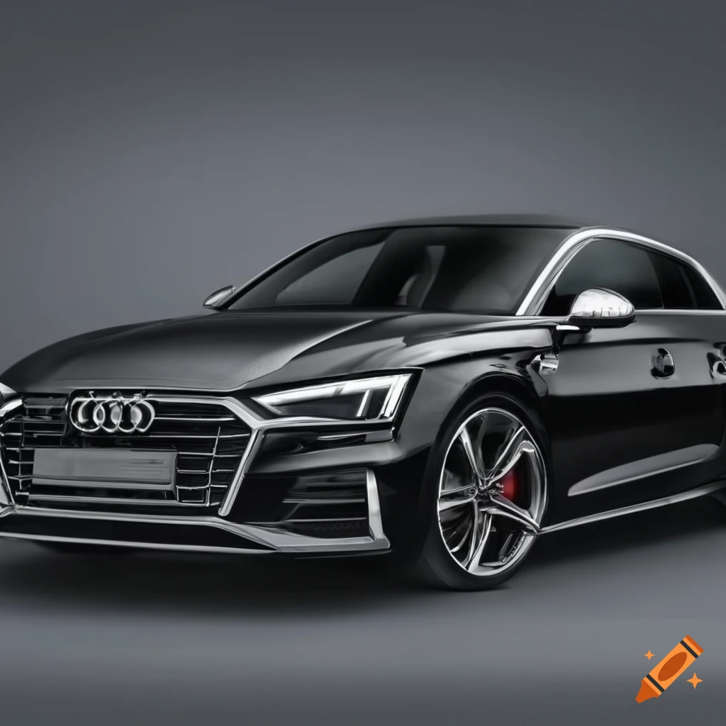 Audi S5 B9F5 2018 in black from the side on Craiyon
