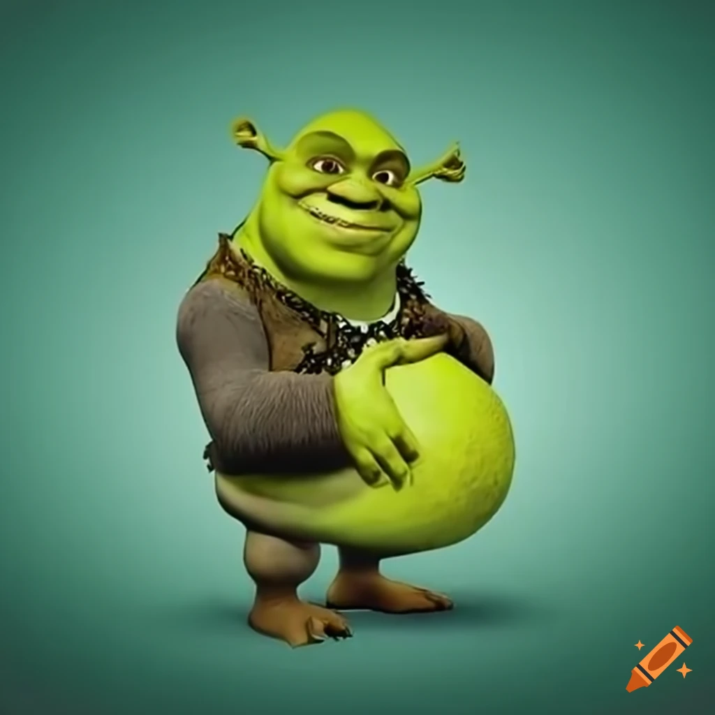 Expecting shrek in a humorous depiction on Craiyon