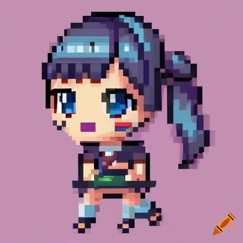 Chibi super-deformed anime girl vector game sprite sheet on Craiyon