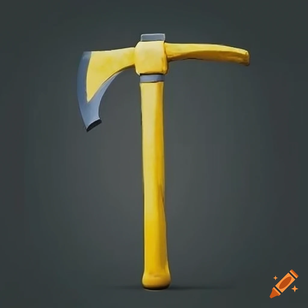 Yellow pickaxe on Craiyon