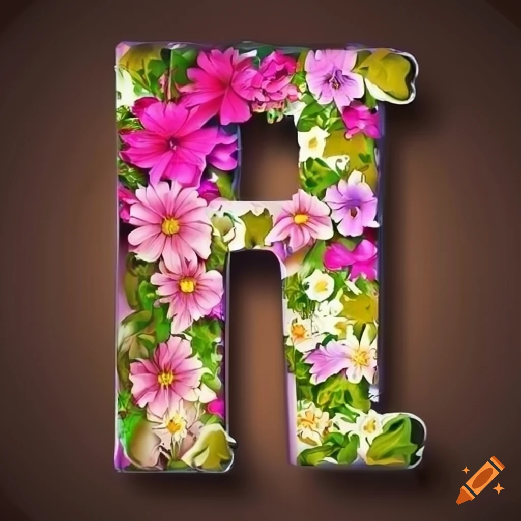 Alphabet a portrait design with flower theme on Craiyon