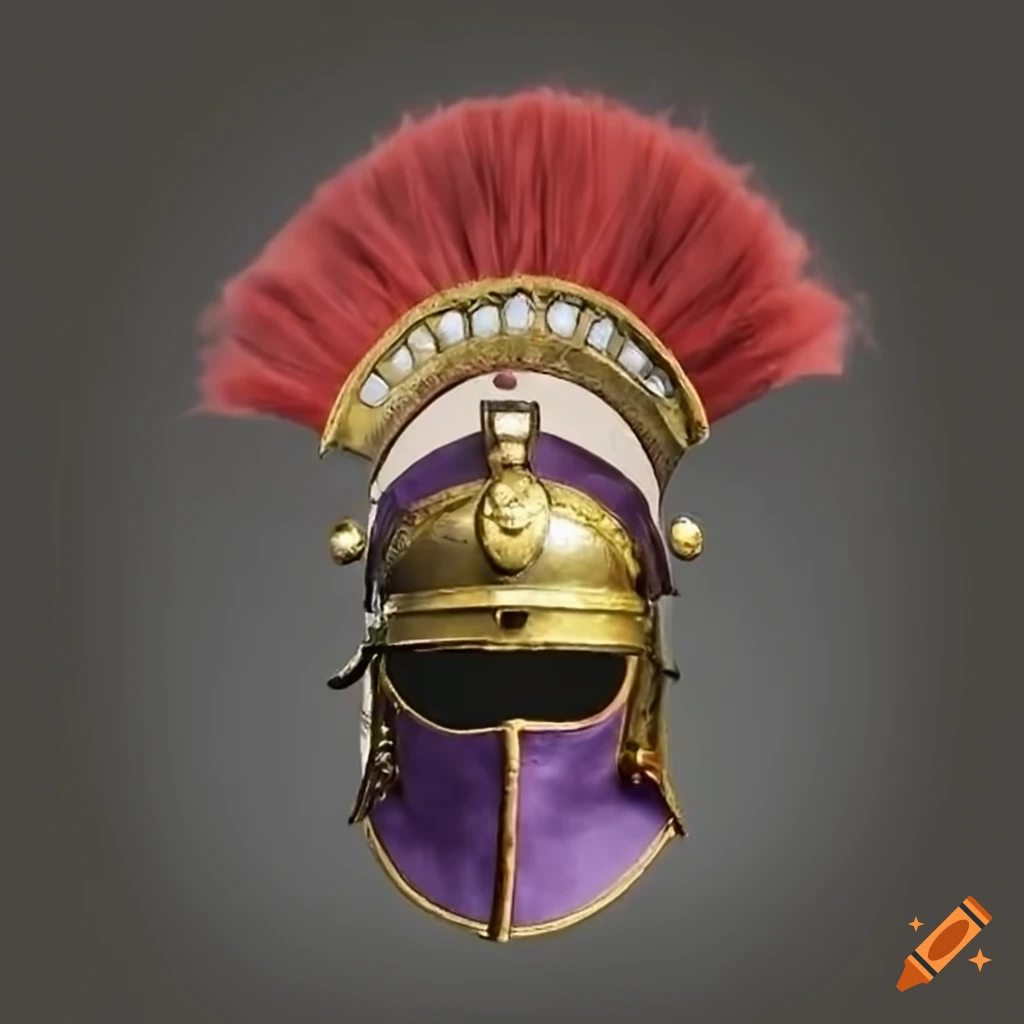 Roman general centurion in purple and black armor on Craiyon