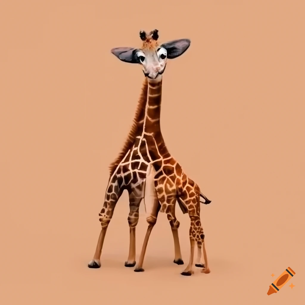 Giraffe drinking milk from a bottle on Craiyon