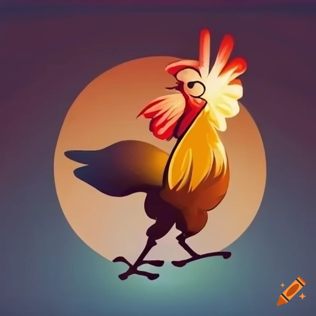 Dynamic logo of a running chicken on Craiyon