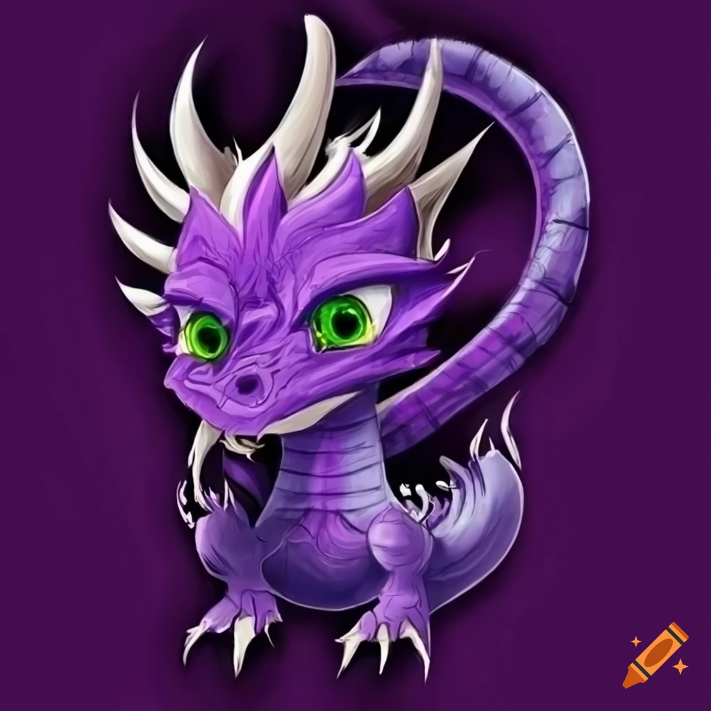 Friendly purple dragon on Craiyon