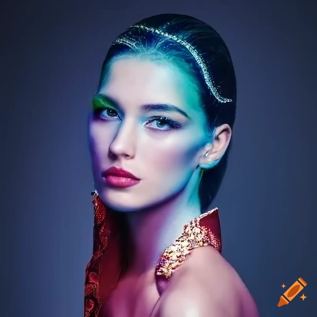 Portrait of a high fashion model in intricate style by patrick kelly on ...