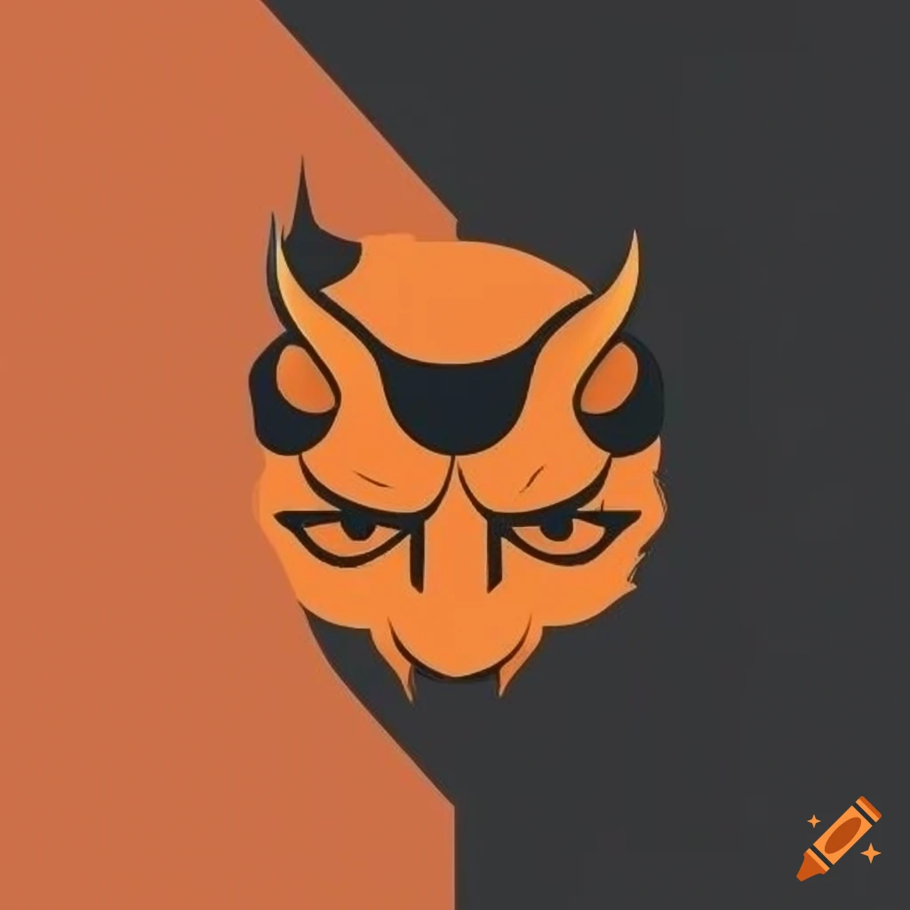 Vibrant and minimalistic logo with orange and black colors featuring an ...