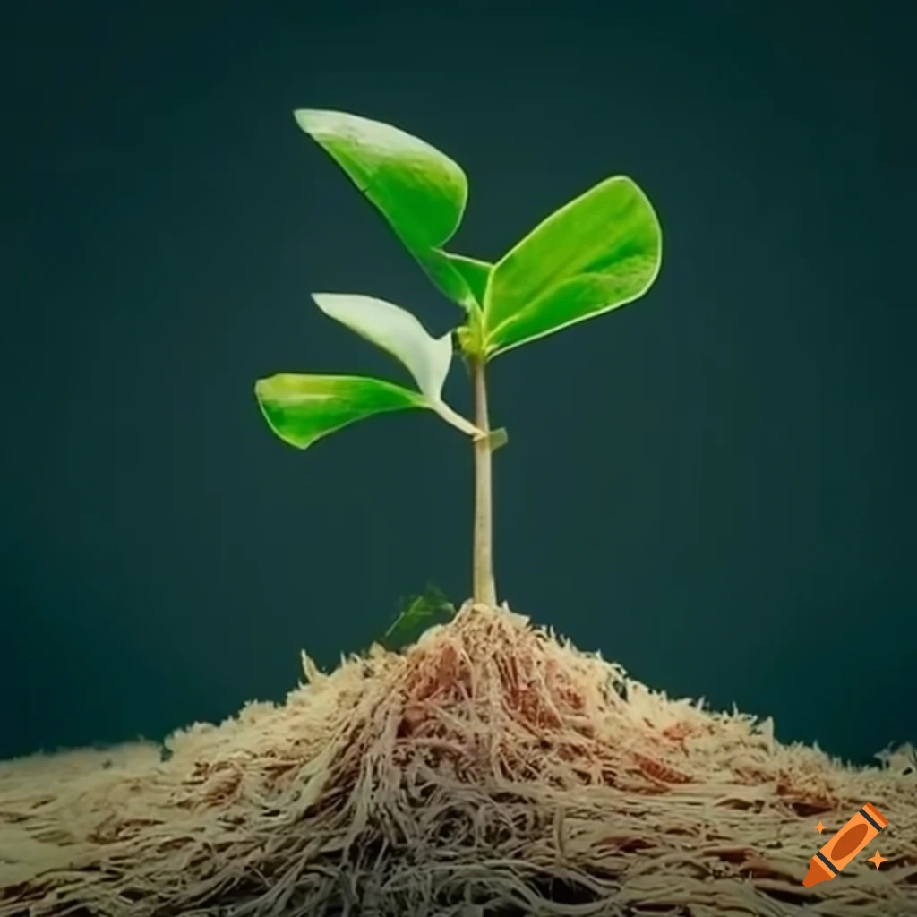 Eco-friendly trees growing from recycled particleboard on Craiyon