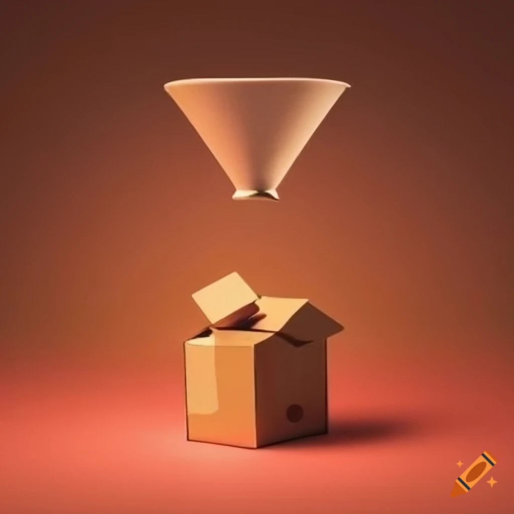 Funnel with small boxes on Craiyon