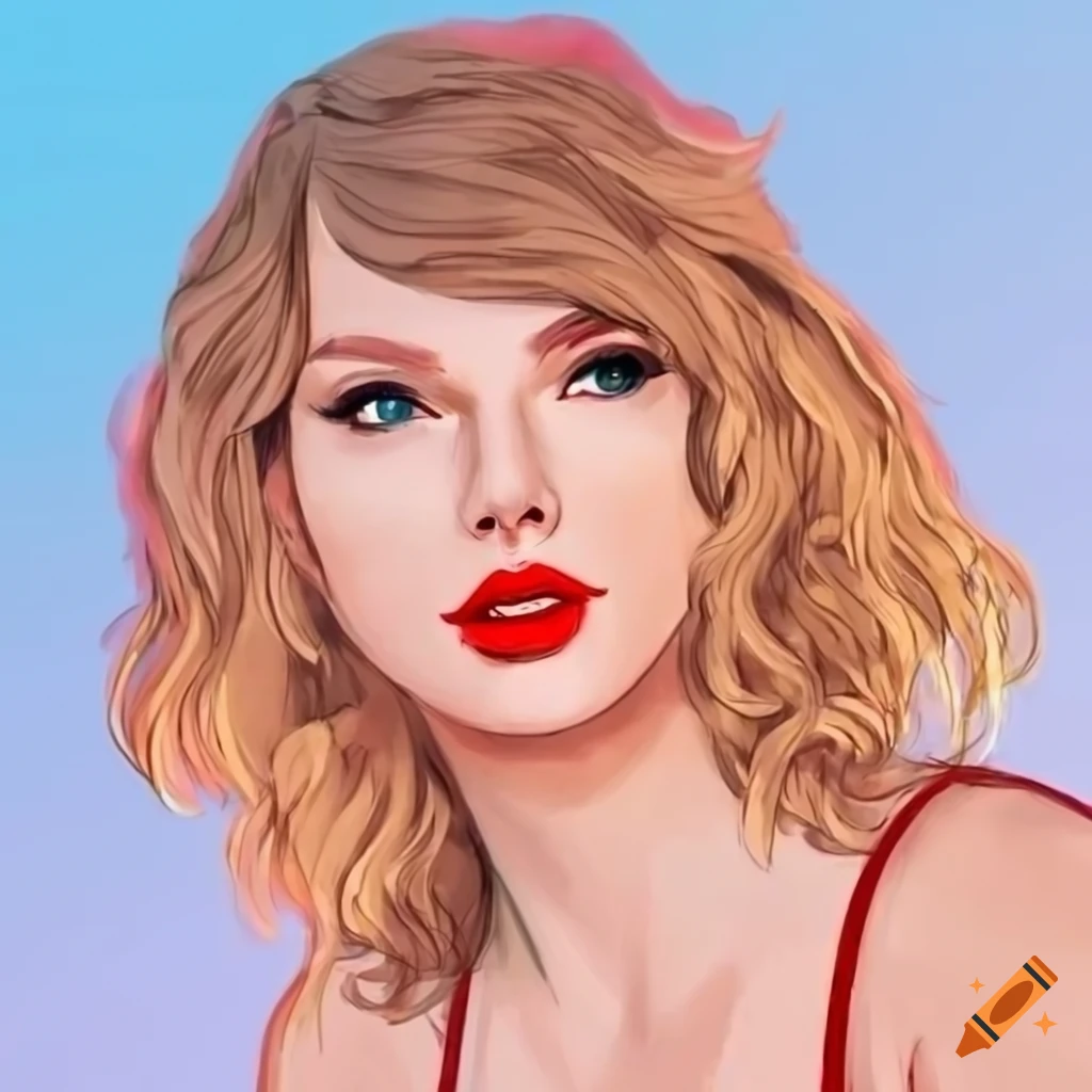 Illustration of a taylor swift-inspired classic pose and outfit on Craiyon