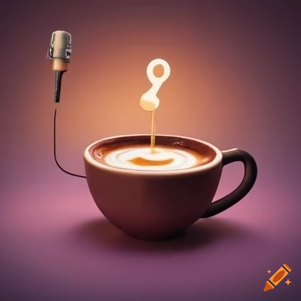 Fresh design for 'Café Unfiltered' comedy show with coffee, microphone ...
