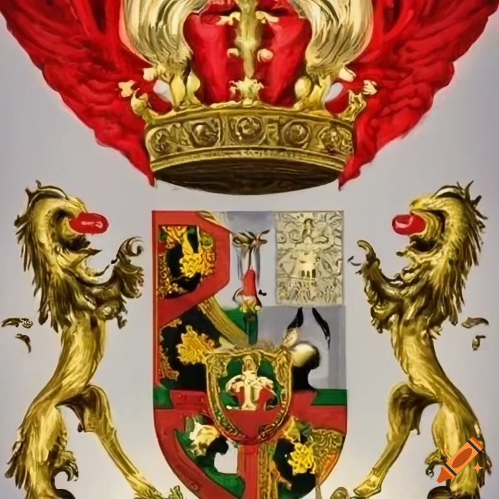 Detailed historical representation of Acacio family crest and coat of ...