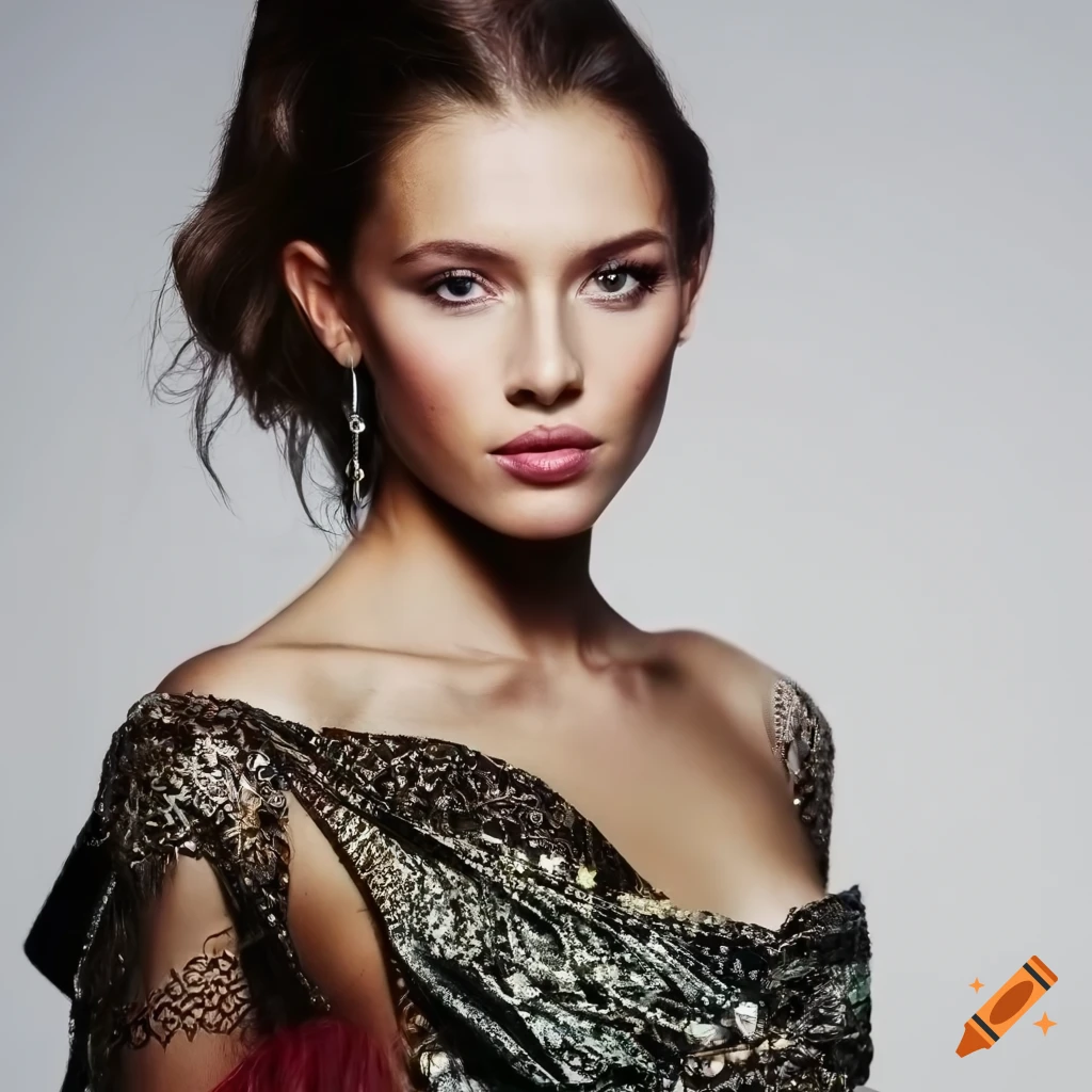 Intricate high fashion model portrait by Patrick Kelly on Craiyon