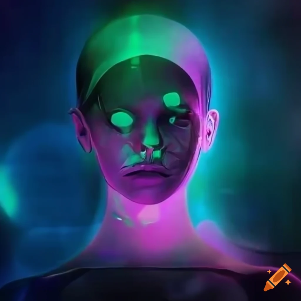 Mysterious poetic ai message displayed on futuristic device screen with ...