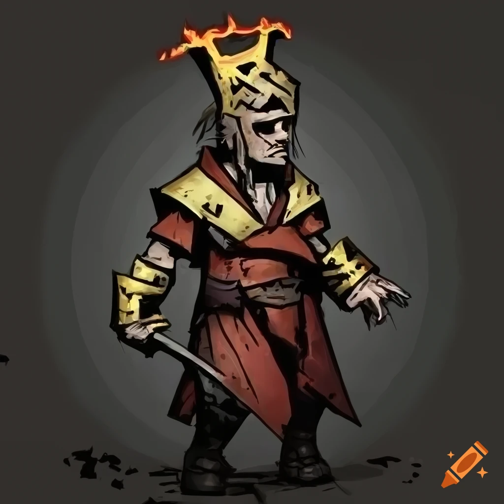 Dynamic pose of the greedy king in a dark fantasy artwork style similar ...