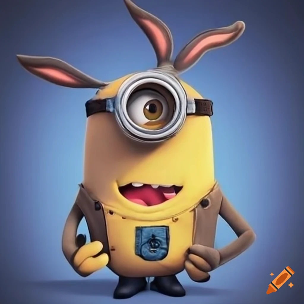 Bugs Bunny dressed as a minion in a suit and tie on Craiyon