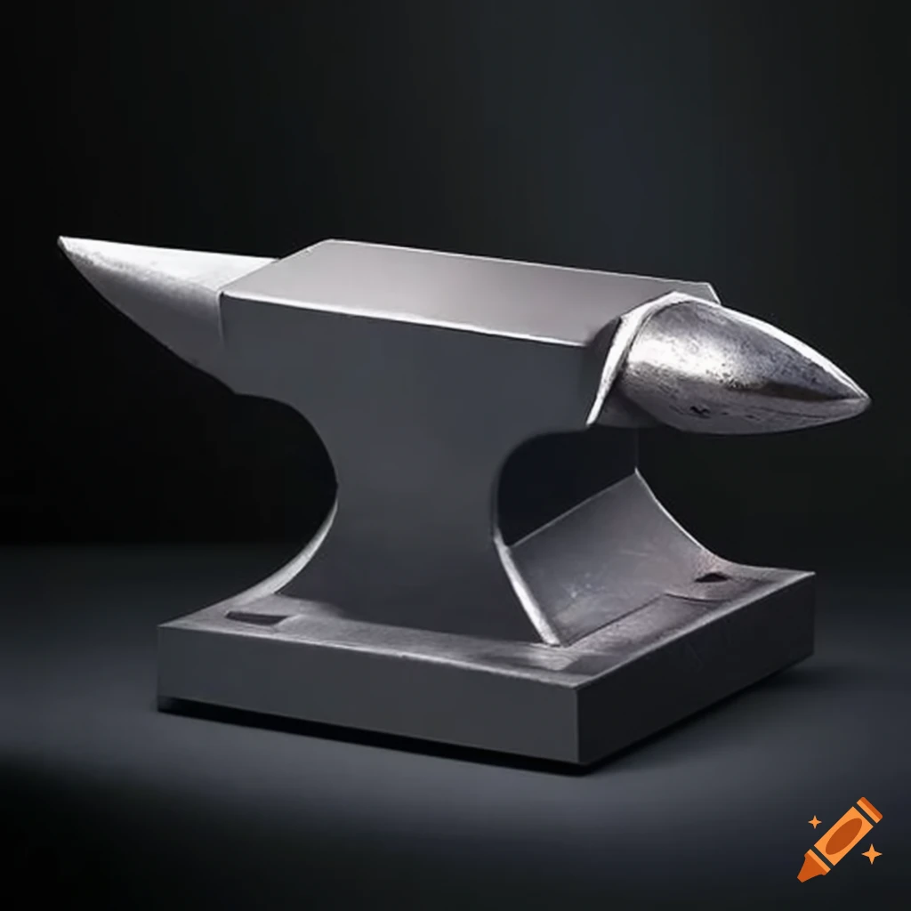 High-tech iron anvil with advanced blacksmithing machinery on Craiyon