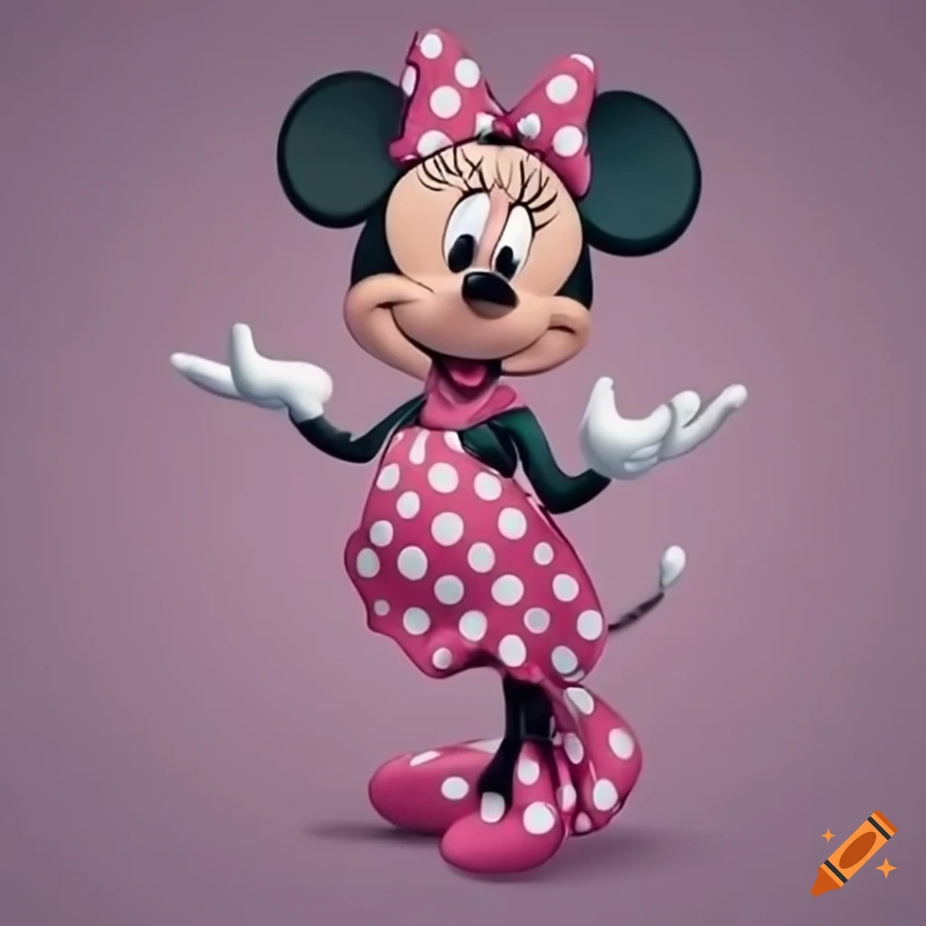 Minnie Mouse holding her pregnant belly on Craiyon