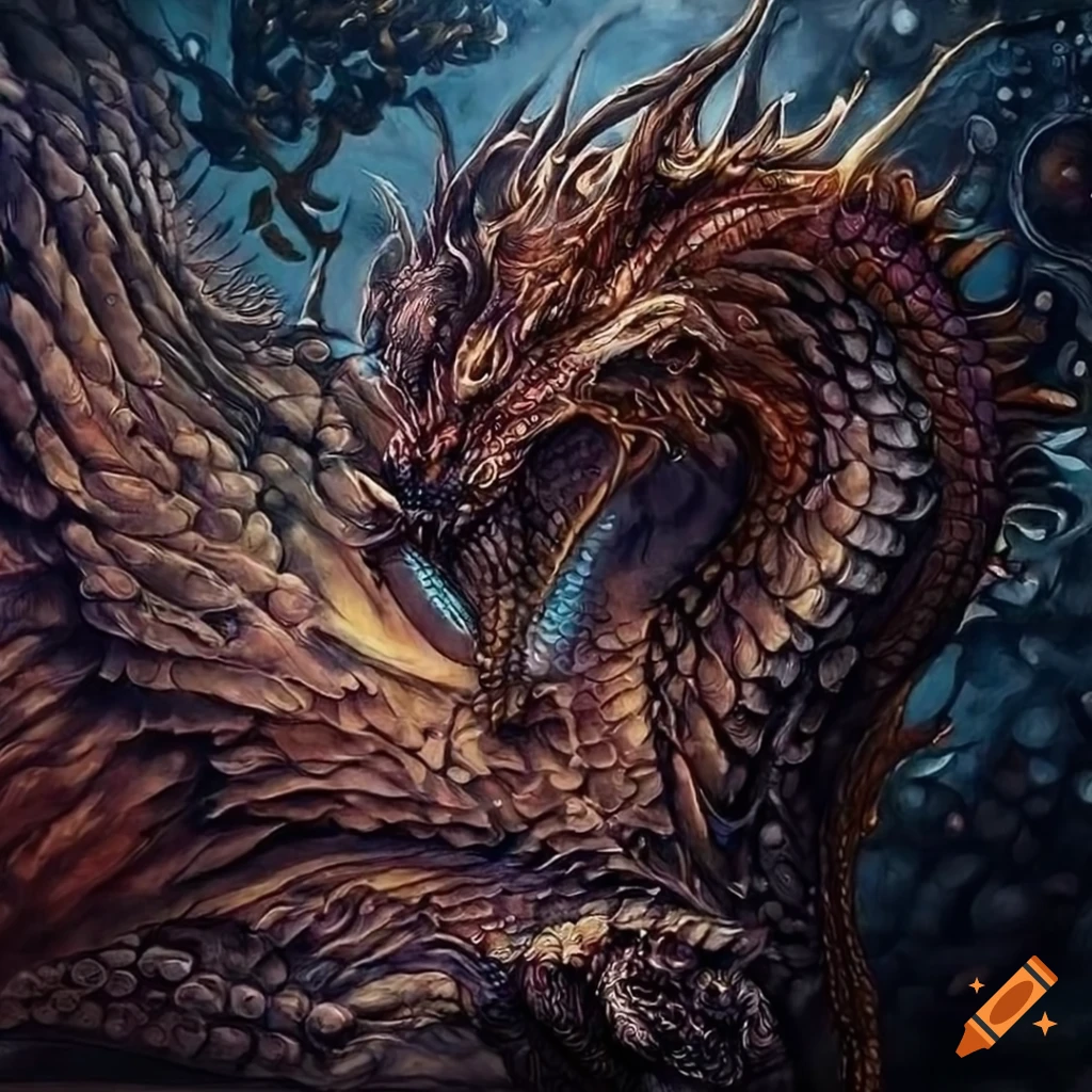 Mythical dragon artwork by Isvoc with intricate detail on Craiyon