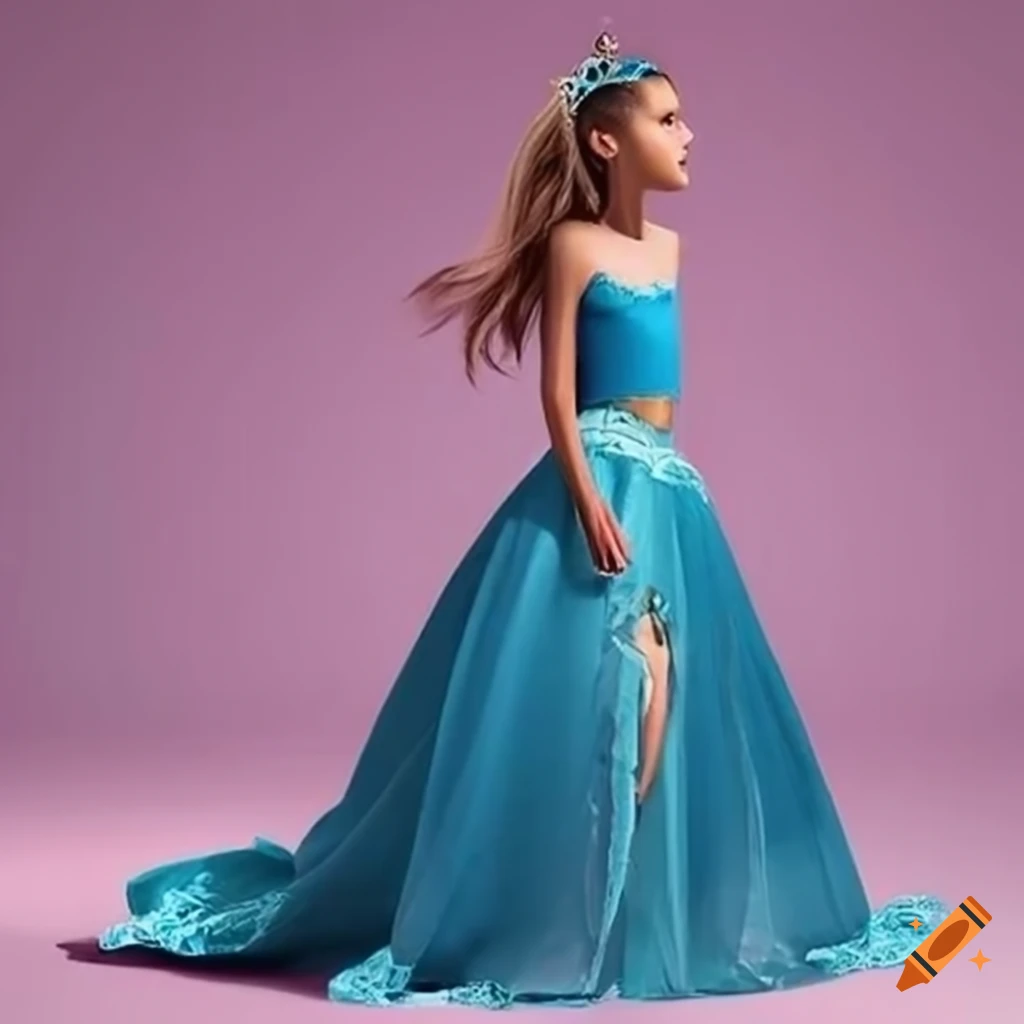 Torn princess dress falling apart with one shoulder intact on Craiyon