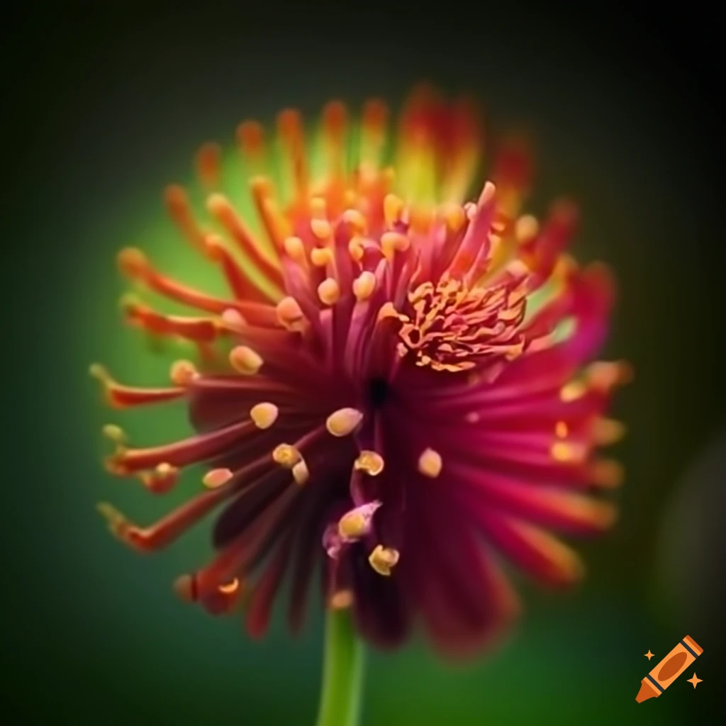 Dynamic and vibrant image of a flower pistil on Craiyon