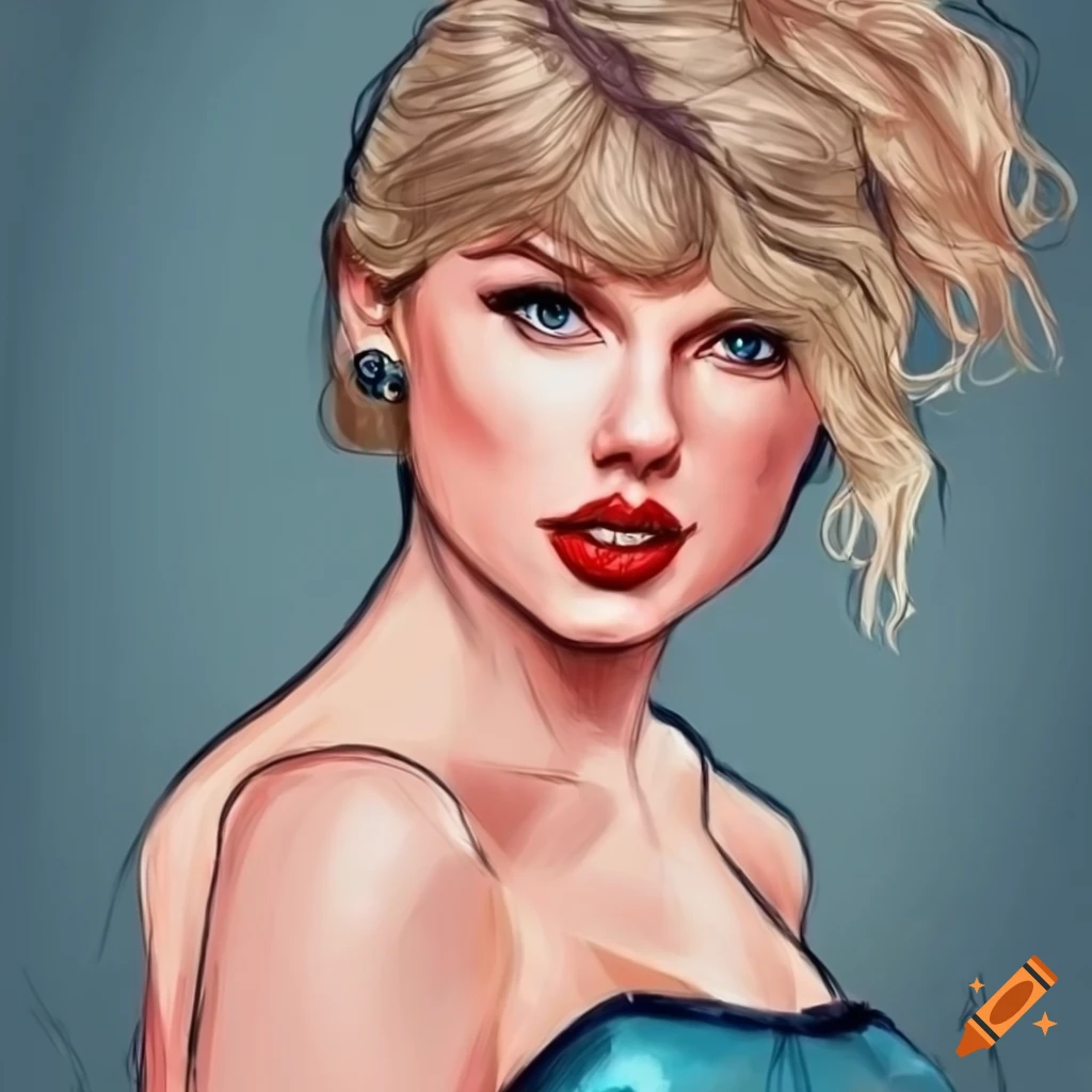 Illustration of a taylor swift-inspired classic pose and outfit on Craiyon