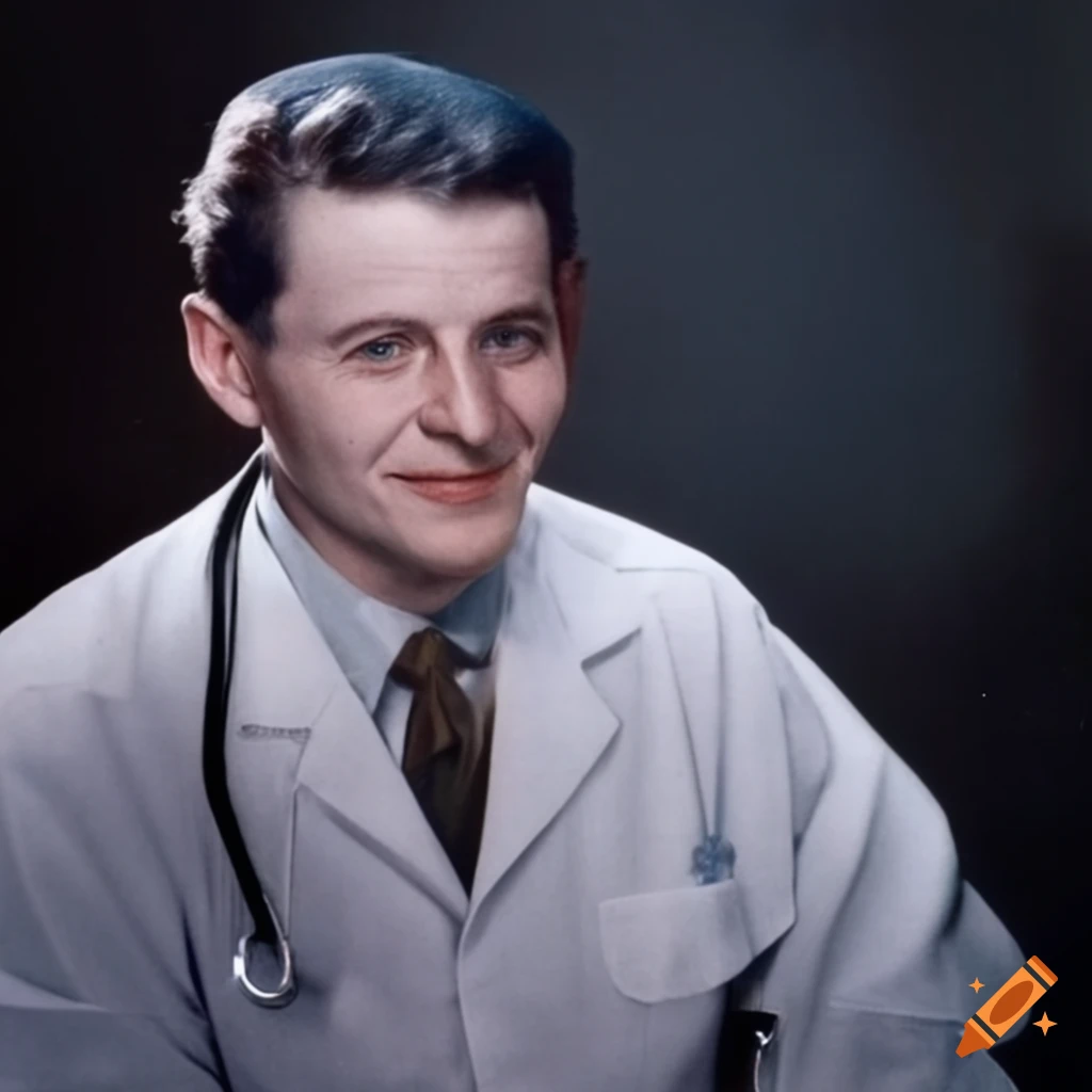 Male doctor in 1940s medical attire on Craiyon