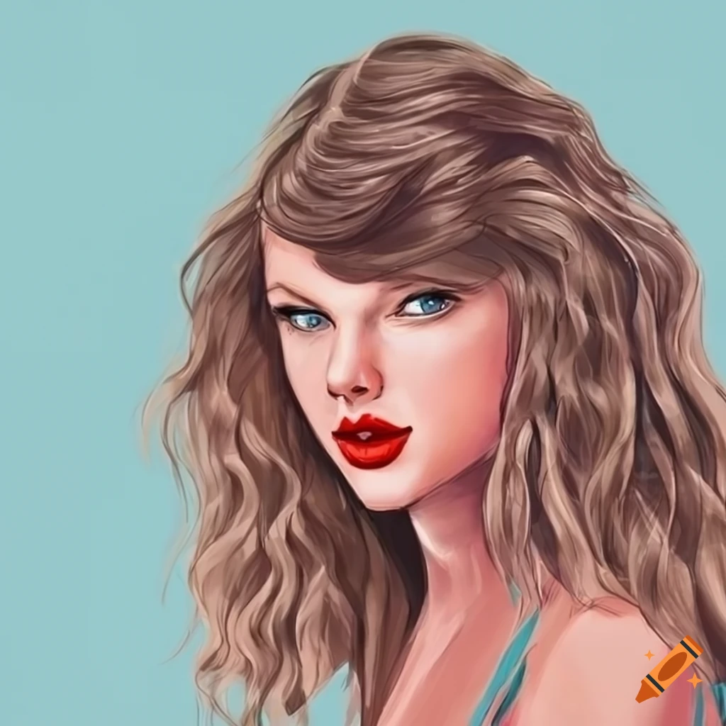 Illustration inspired by taylor swift's classic style and pose on Craiyon