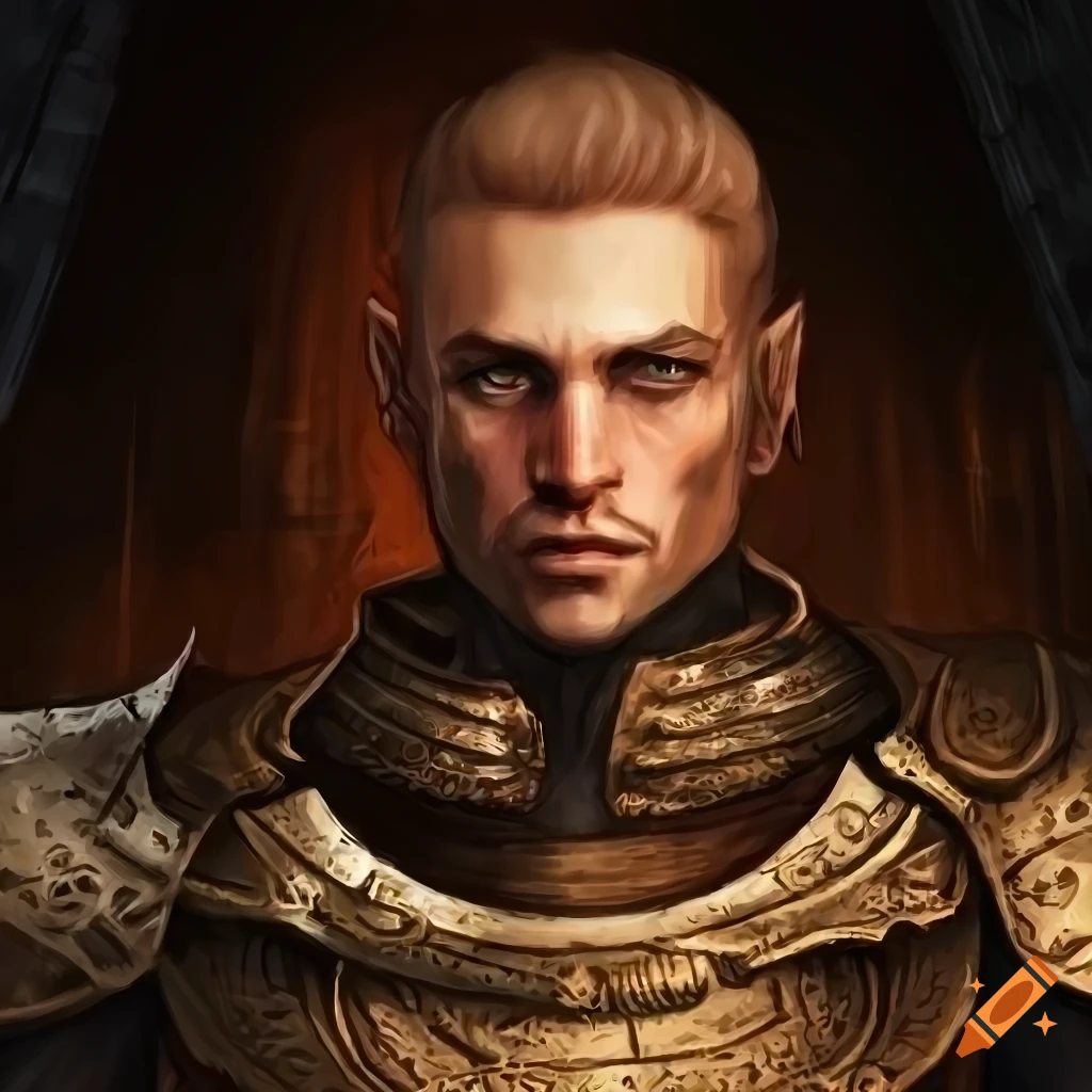 Detailed portrait of male human warrior in heavy armor for Neverwinter ...