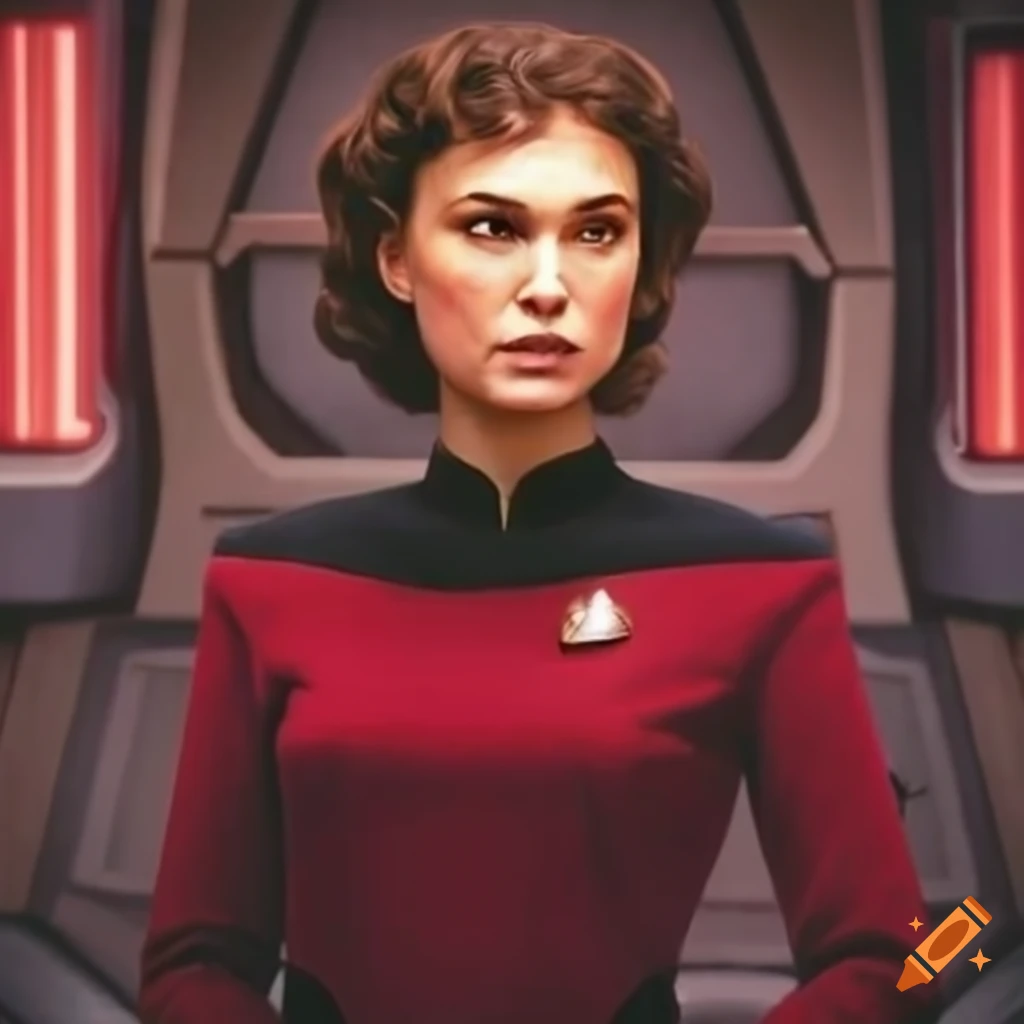 Padme Amidala in Starfleet captain attire on Craiyon