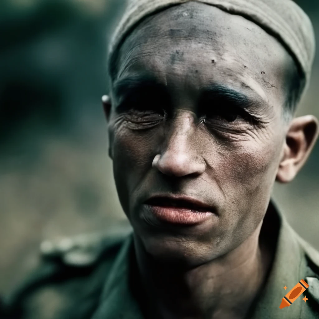 Portrait of a u.s. soldier during d-day in 1944 by anton corbijn on Craiyon