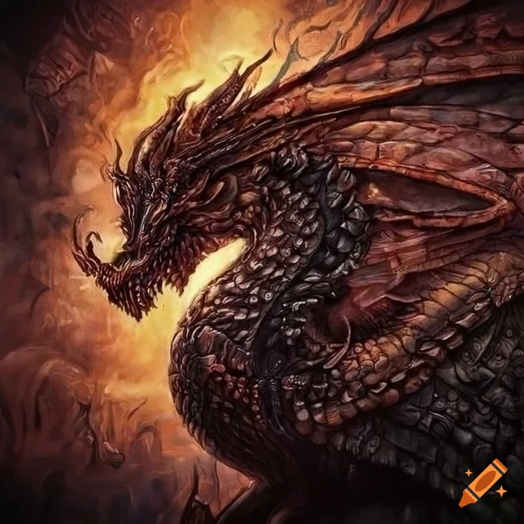 Large-scale mythical dragon artwork by Isvoc on Craiyon