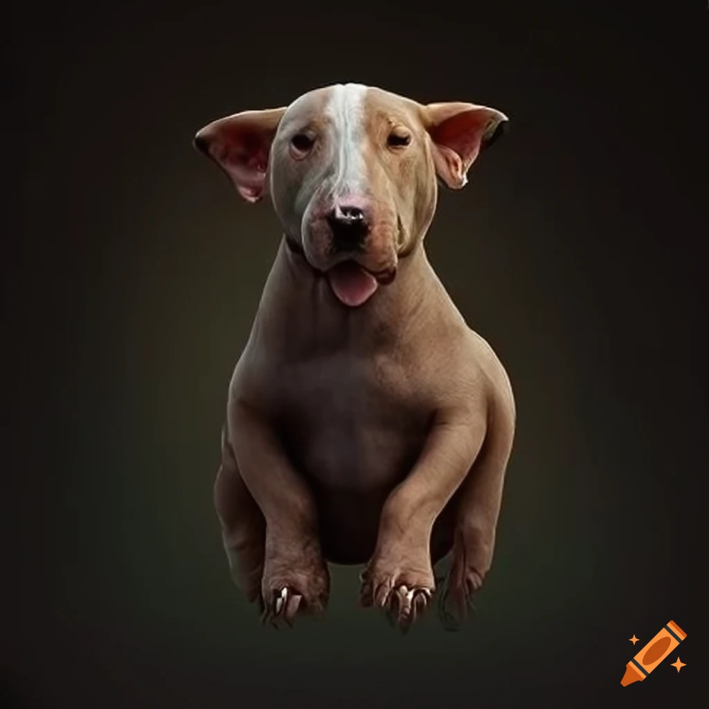 Imagining if humans evolved from bull terriers in a full body depiction ...