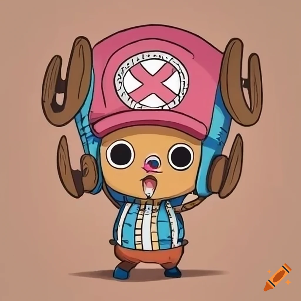Chibi version of one piece's chopper standing on Craiyon