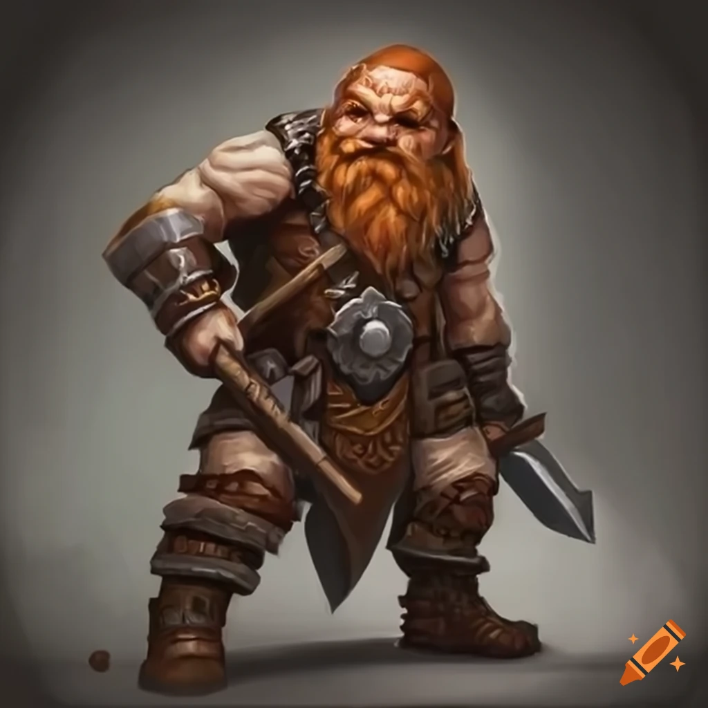 Dwarf fighter with high detail in a realistic style on Craiyon