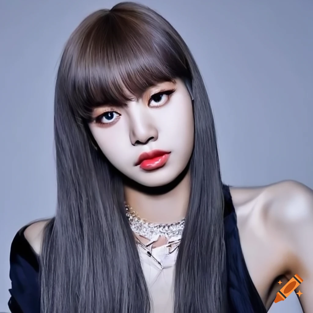 Portrait of lisa from blackpink with elegant hairstyle and captivating ...