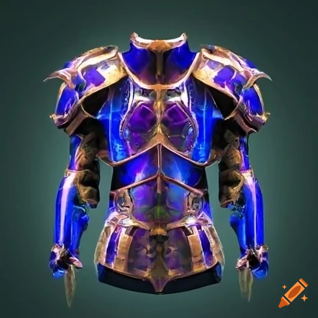 Adorned magic massive body armor with front view and vertical symmetry ...