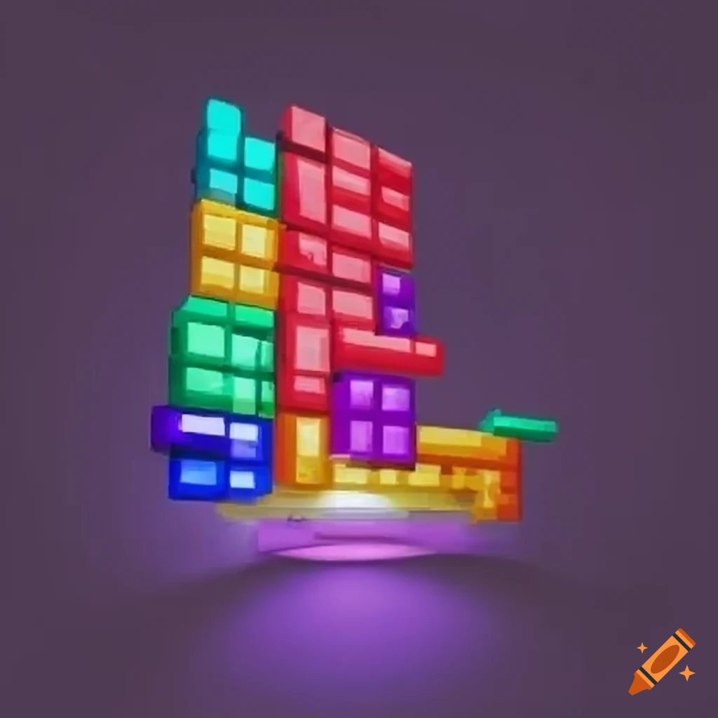 Tetris tournament banner with message formed by Tetris-shaped letters ...