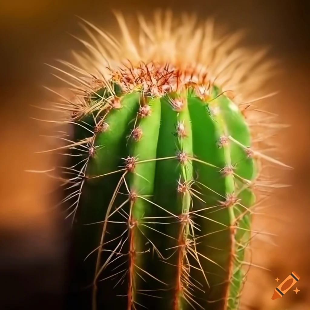 Close-up of a cactus in the desert in high definition on Craiyon