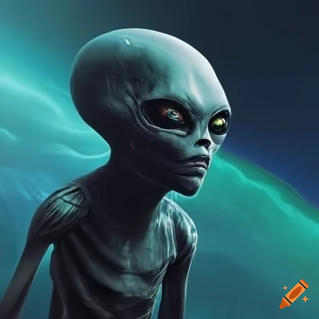 Grey alien resting inside a modern ufo on Craiyon