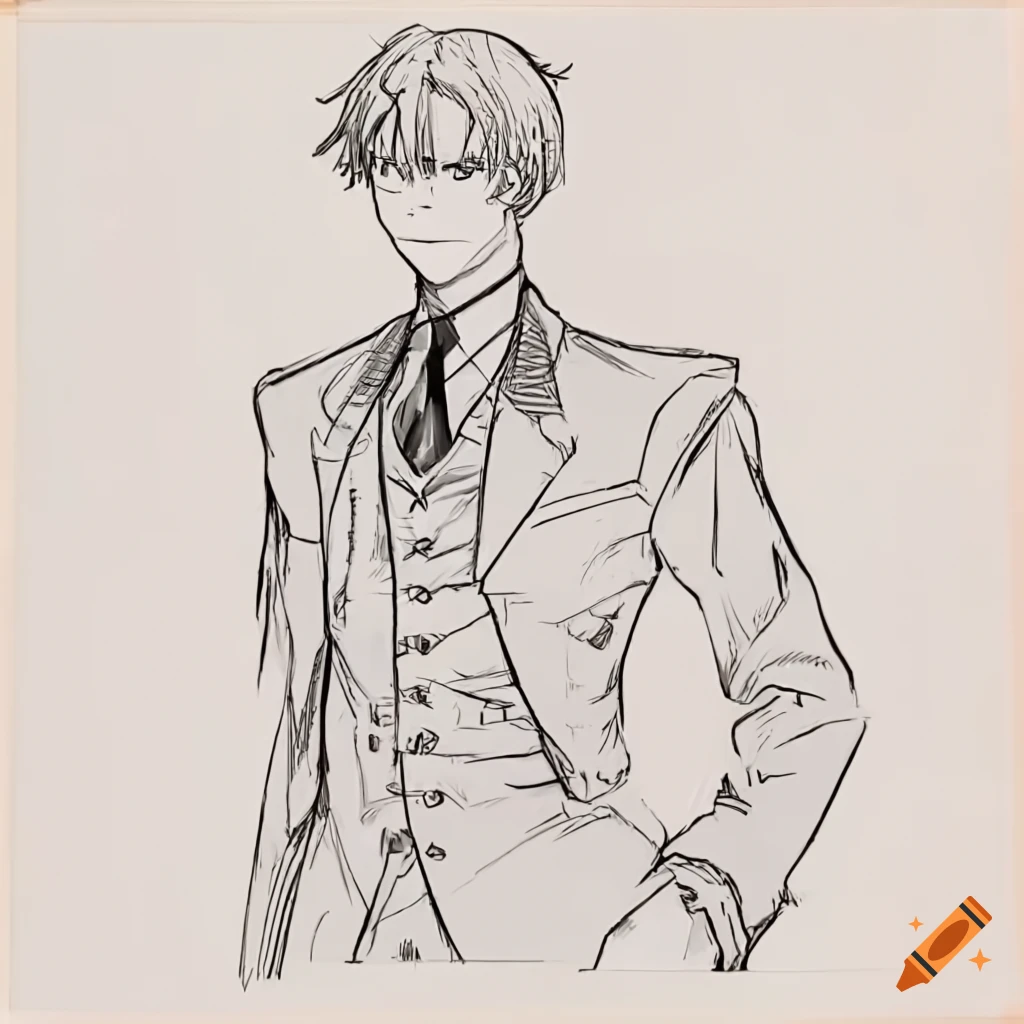 Loid Forger (Twilight) in spy attire for coloring book on Craiyon