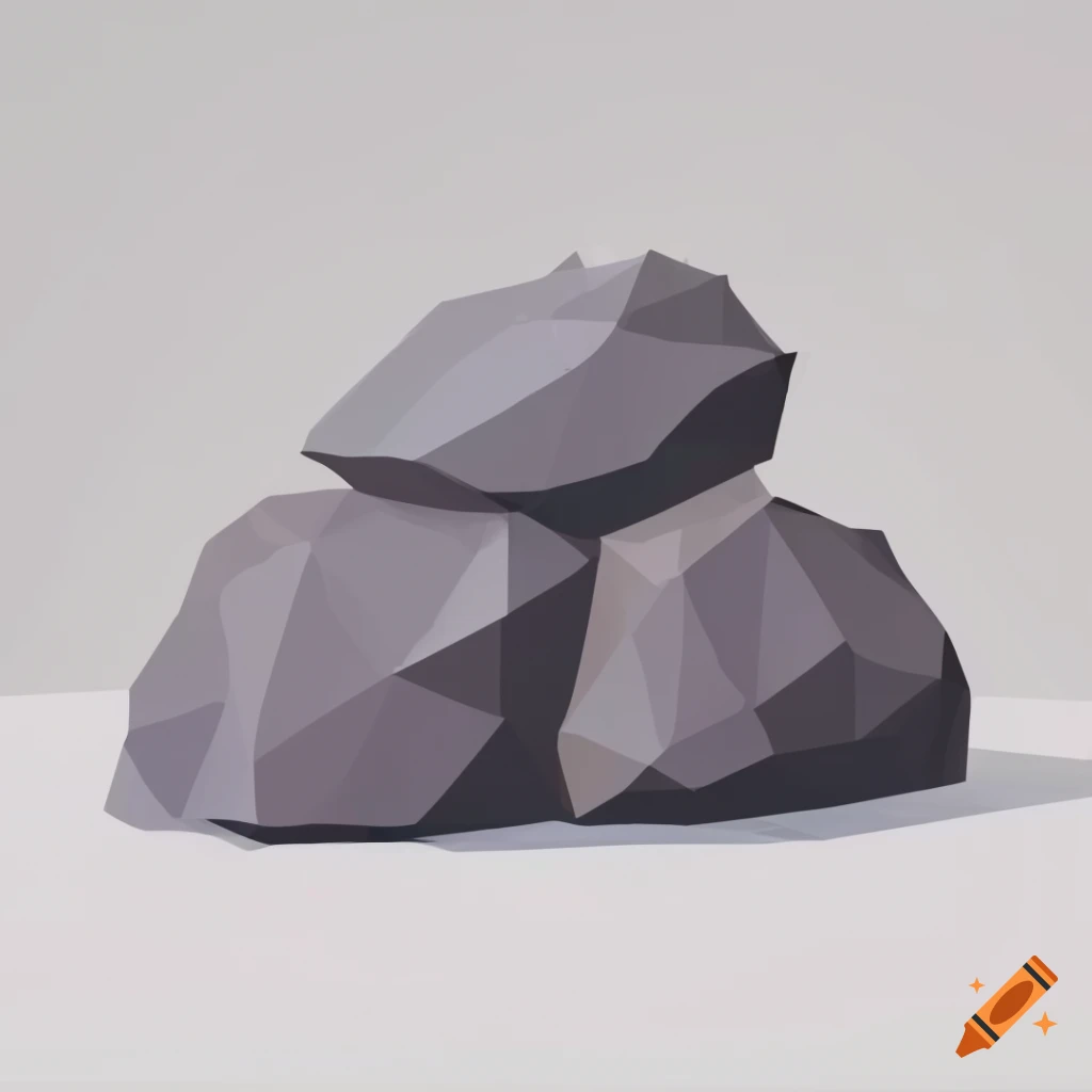 Low poly 2D small rocks in Breath of the Wild art style on Craiyon