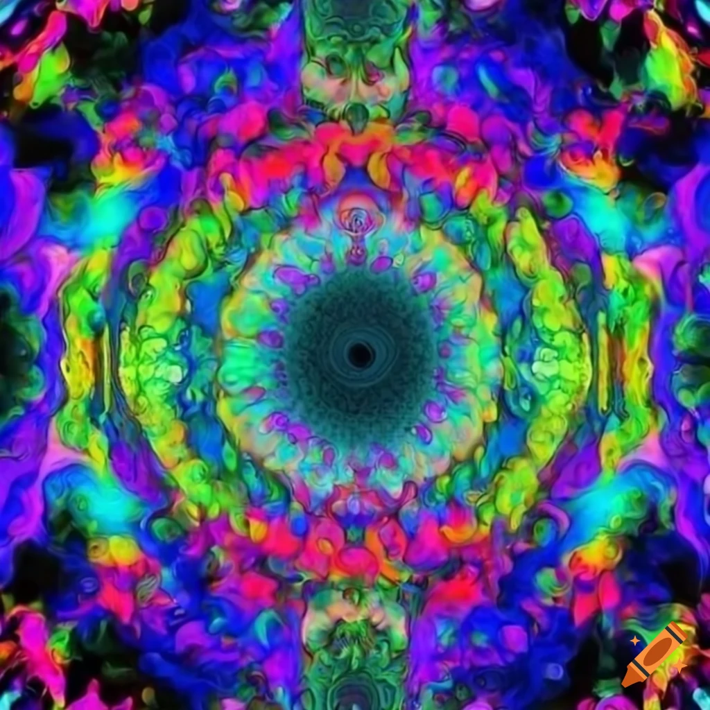 Psychedelic art with colorful and trippy patterns on Craiyon